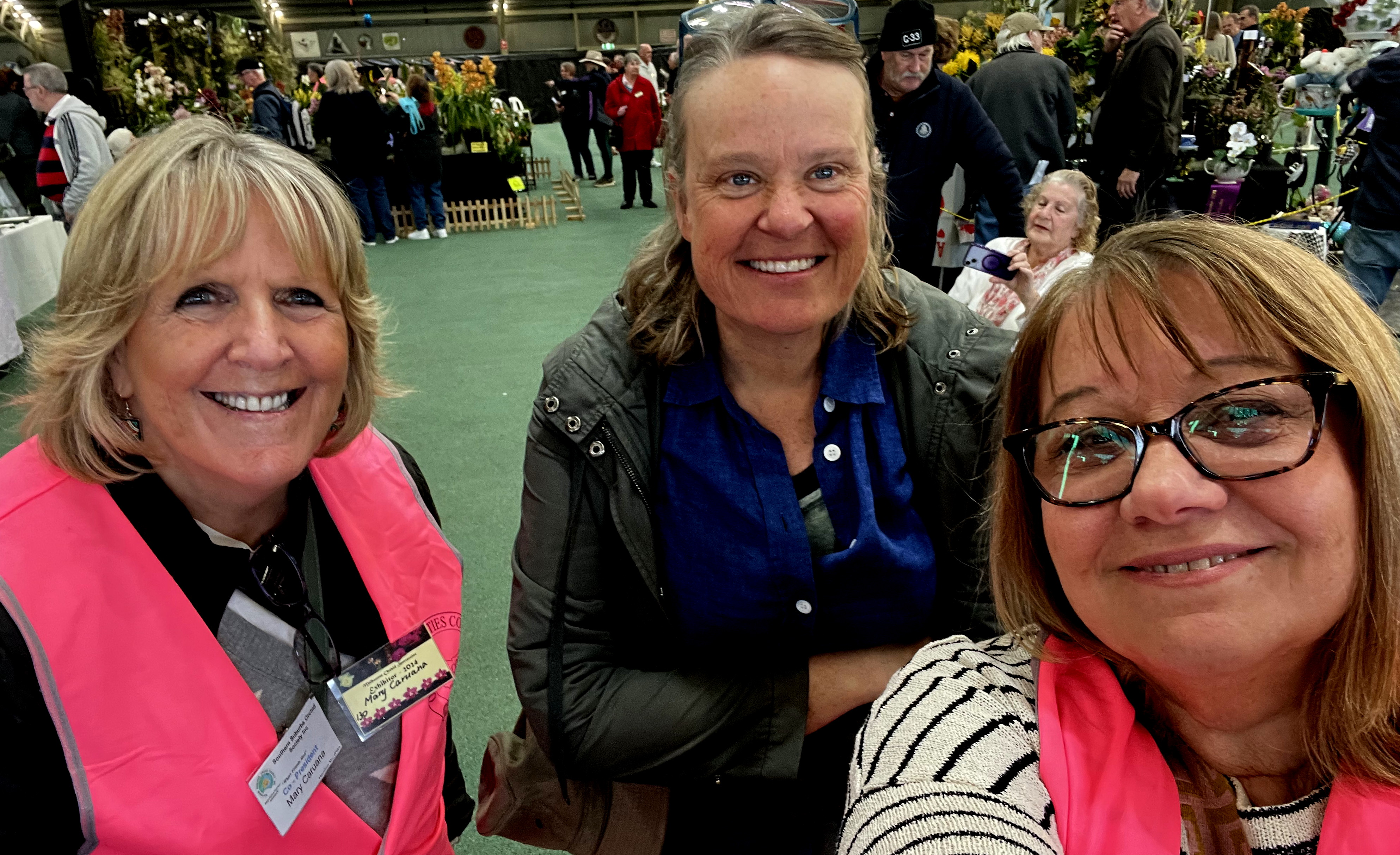 Mary and Sue with Millie Ross | Southern Suburbs Orchid Society Inc.